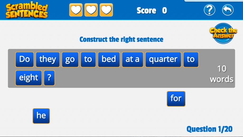 Unit 3 Scrambled the Sentence – Natural Play